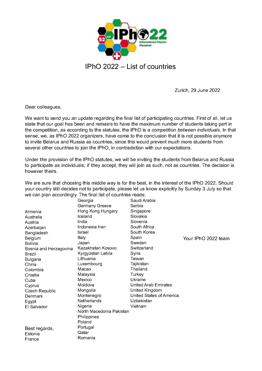 第52届国际物理奥林匹克竞赛（IPhO 2022）即将开始_自主选拔在线